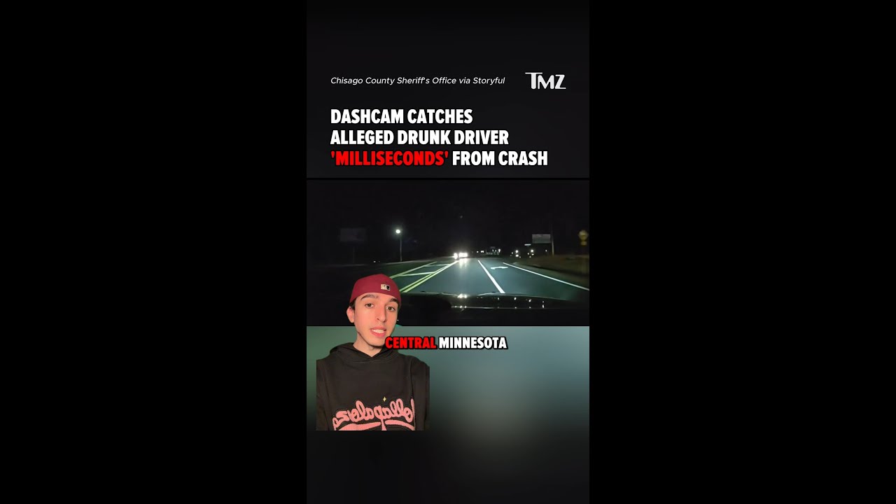 Dashcam footage shows an alleged drunk driver 