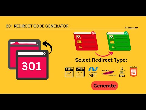 301 Redirect Code Generator - permanent URL redirection of html, php, asp, aspx files and .htaccess