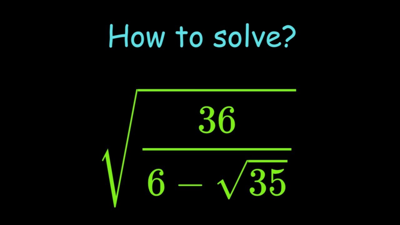 Germany-Math Olympiad Problems | Nice Square Root Math Simplification| How to solve root problems
