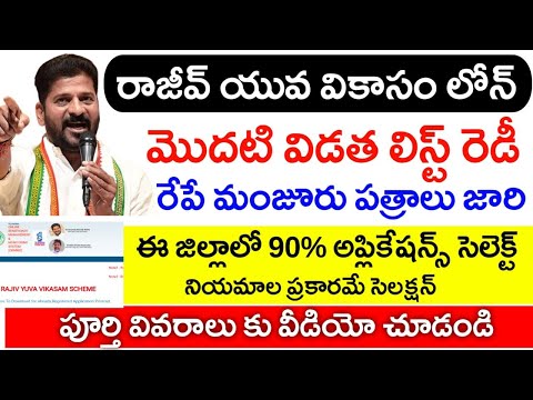 Rajiv Yuva Vikasham Scheme Eligible list|Rajiv yuva Vikasam Scheme Loan latest news|