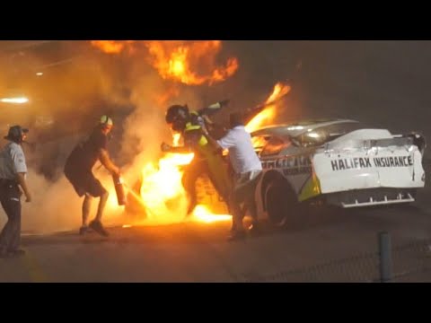 Dad Runs onto Virginia NASCAR Track to Save Son from Fire
