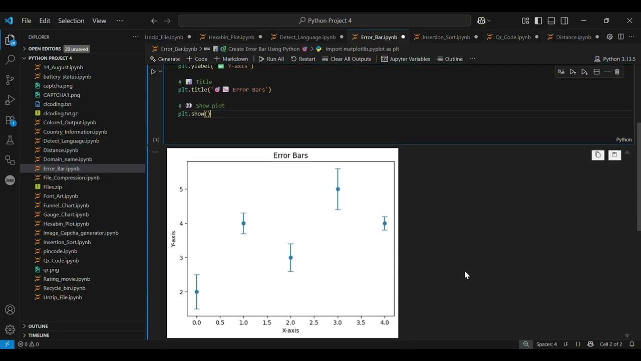 How to Create Error Bars in Python | Matplotlib Tutorial