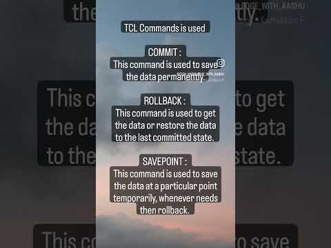 what does TCL Commands in sql