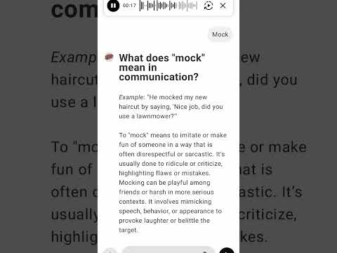 What does "mock" mean in communication