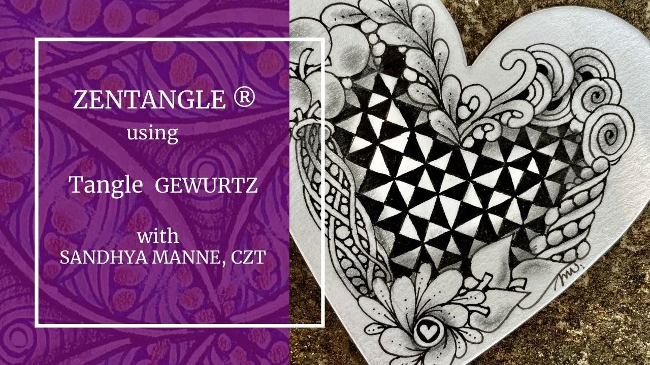 Zentangle® Mini Project with Tangle GEWURTZ beginners tutorial
