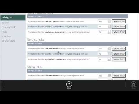 LMN Time - Help - Settings - Job Types