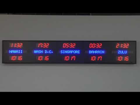 BRG Precision Product's 6613D-R18B - 5 Zone, Programmable Time Zone Clock Display