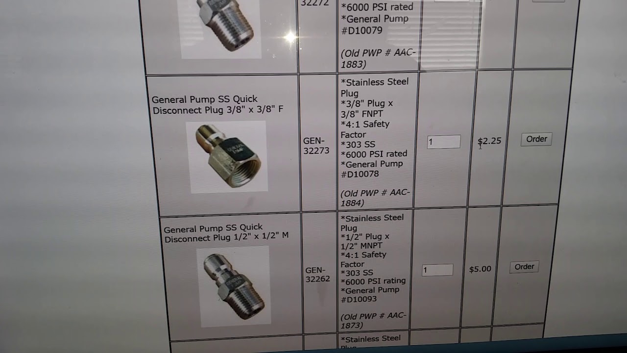 Pressure washing  quick connects upgrade to stainless steel