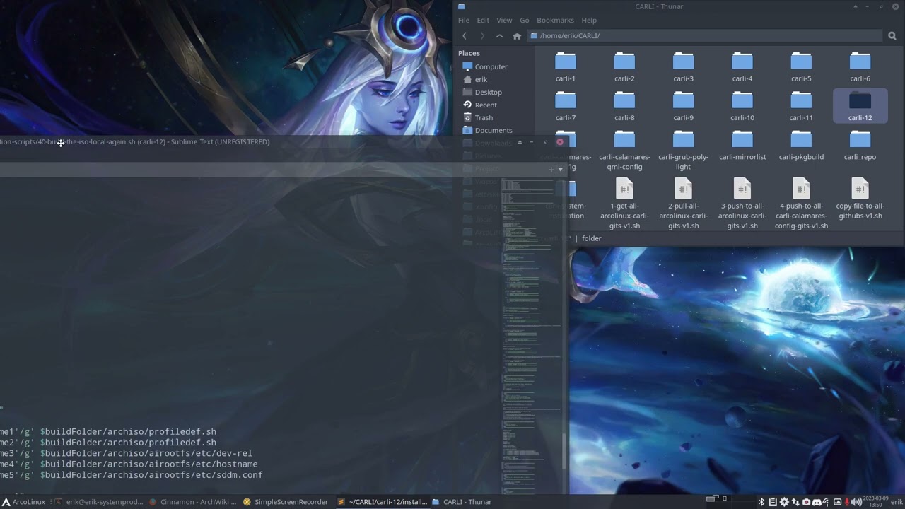 ArcoLinux : 3348 CARLI - Creation of Carli 12 - github and the first changes we think of