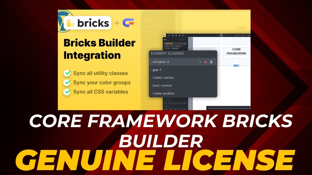 Core Framework Bricks Builder Integration Activation With Original Key [Lifetime Auto Update]