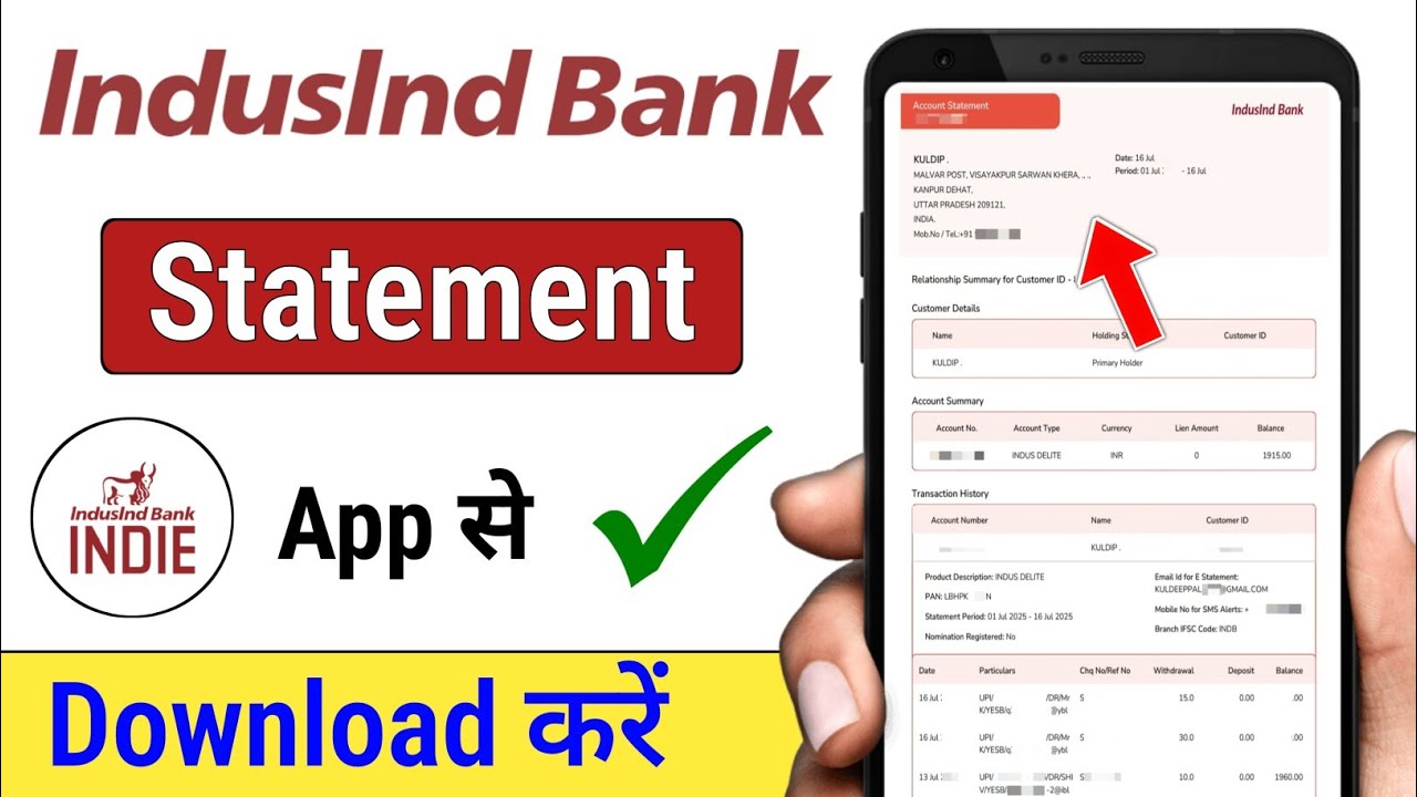 induslnd bank statement download / indusind bank ki statement kaise download kare online