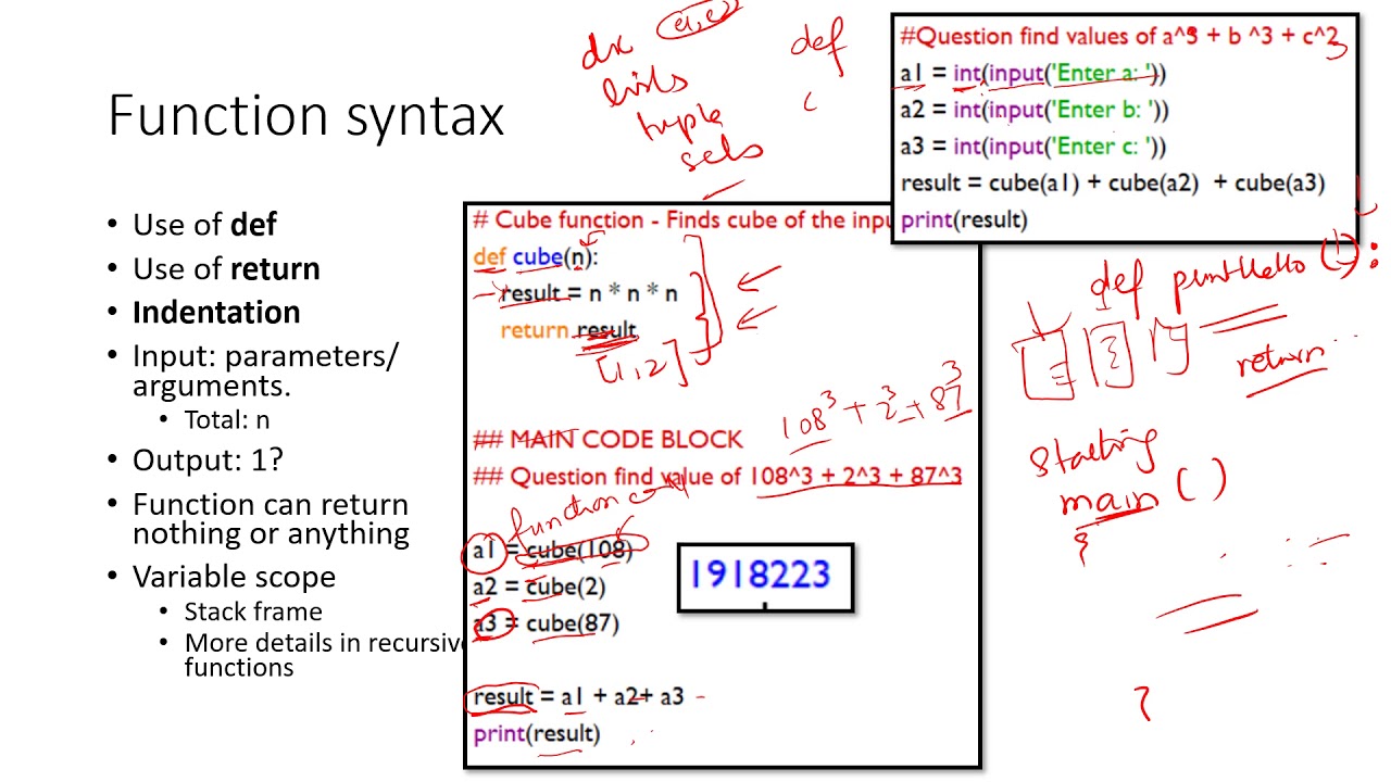 Functions in Python | Examples | Bisection Method | Palindrome Checking | Docstrings | Bubblesort