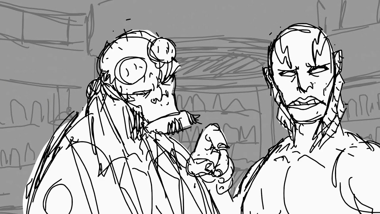 Hellboy Animatic - Hellboy catches Abe yearning.