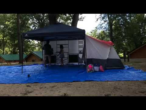 Ozark 10x10 Canopy tent straigth legs, 4 person connecTent side tent canopy, Ozark sun wall