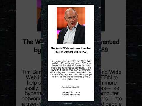 Unique Fact - The World Wide Web was invented by Tim Berners-Lee in 1989 #fact #information