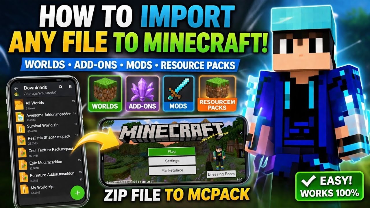 File Import Problem Solved For Minecraft worlds/addons/mods