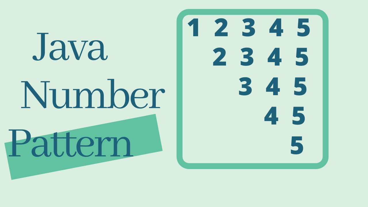 Number Pattern Program in Java - using while loop