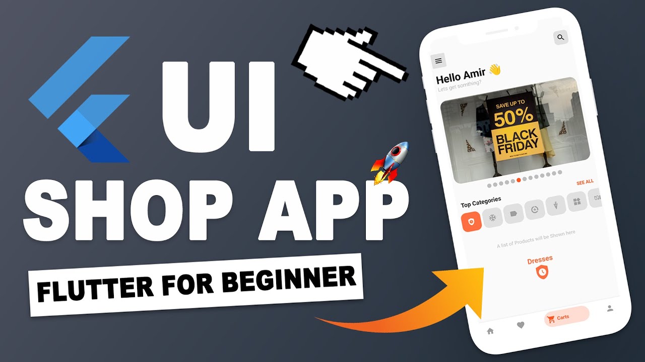 Flutter UI Tutorial | Flutter Shop app UI, shop app using Flutter