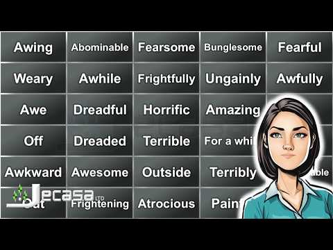 English Vocabulary - Lesson 72 | Awing, Awed, Awful, Awkward, Awesome, Aweary | Synonyms
