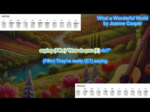 What a Wonderful World (no capo) by Joanne Cooper play along with scrolling guitar chords and lyrics