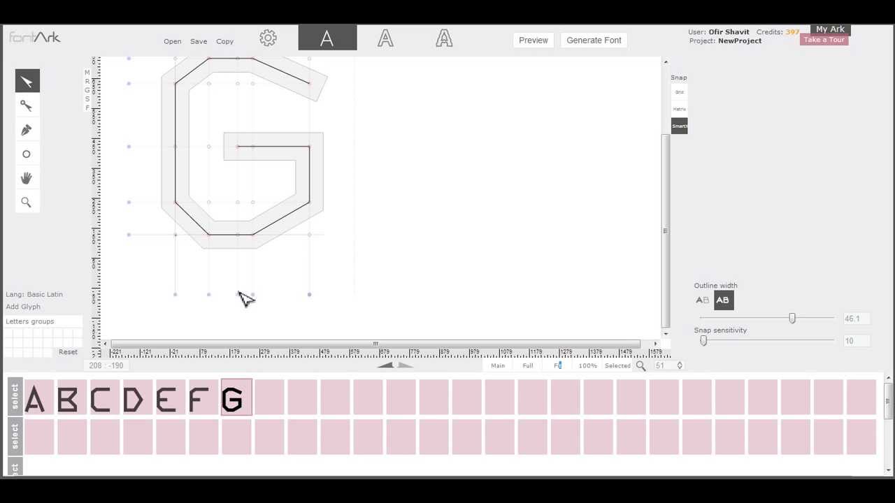 FontArk's basics - Creating a Skeleton