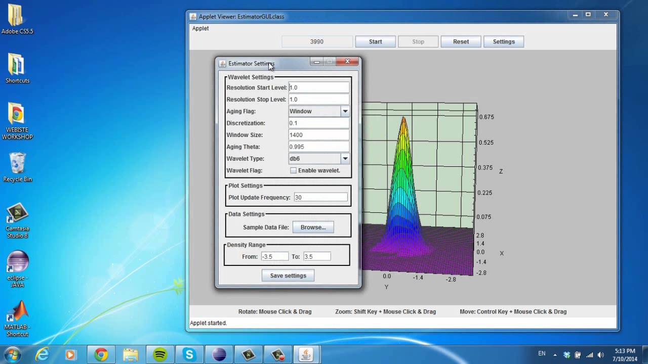 Wavelet based density estimation for multidimensional streaming data