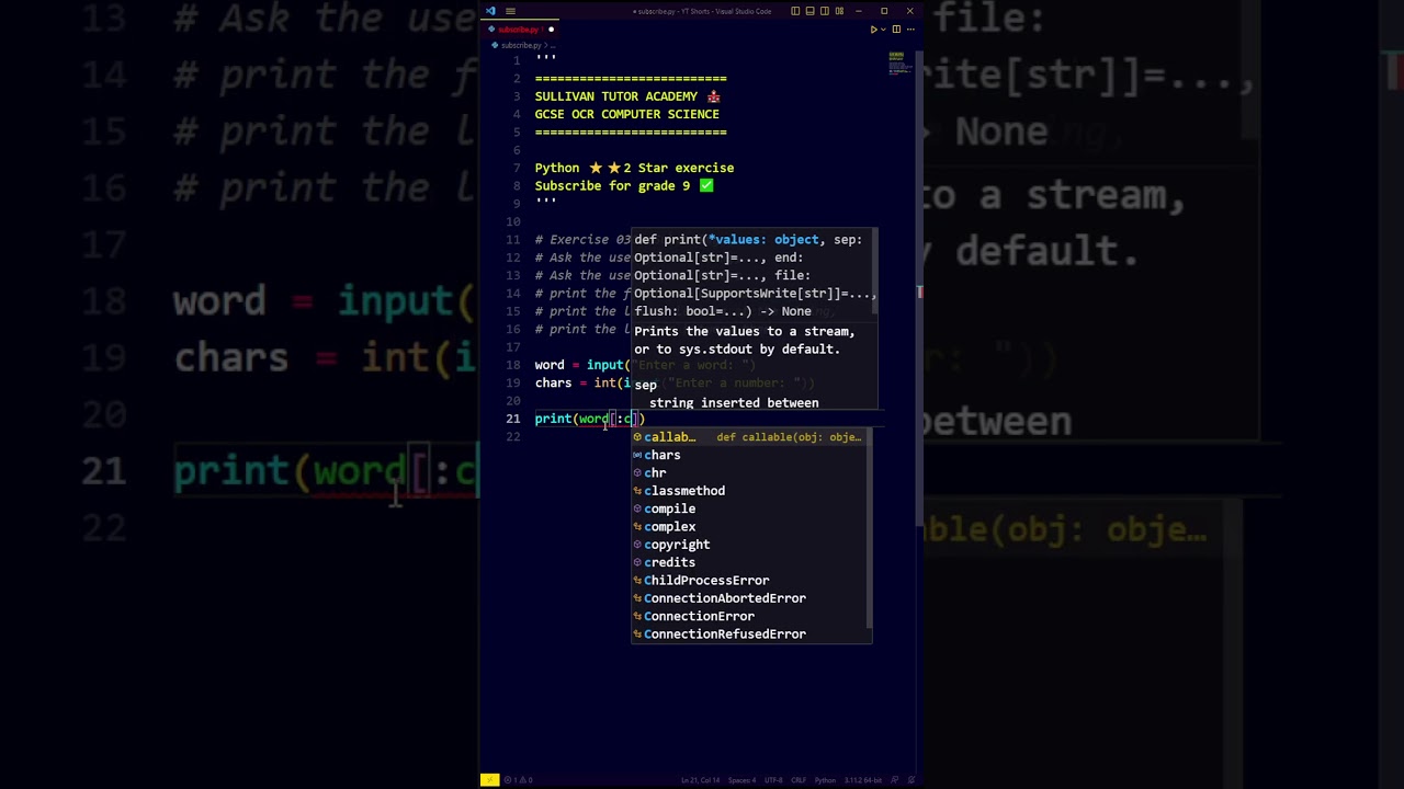 ADVANCED STRING SLICES - Python GCSE (Beginner)