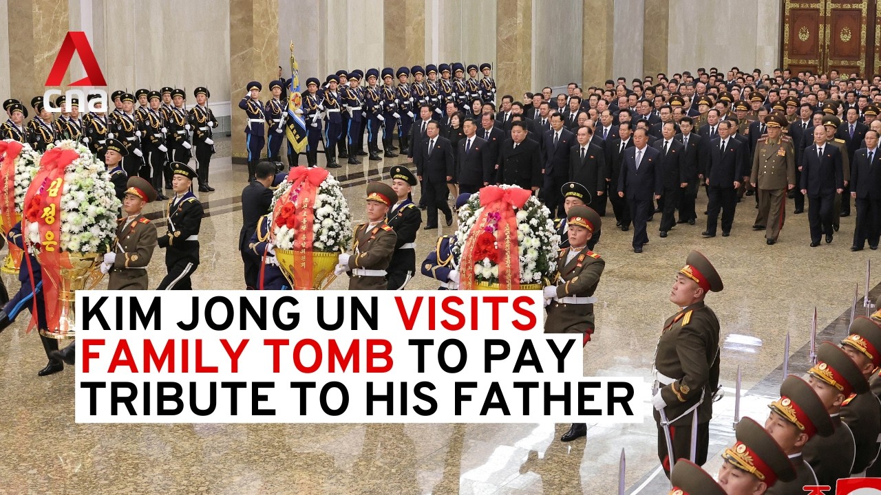North Korean leader Kim Jong Un visits family tomb to pay tribute to his father
