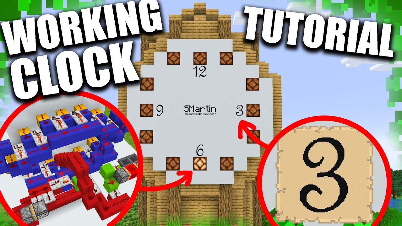 WORKING CLOCK - Minecraft Tutorial - analog clock