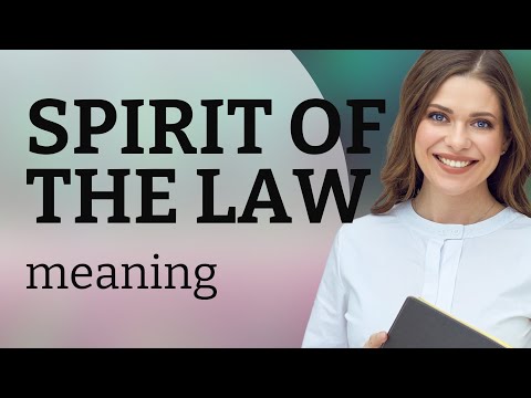 Understanding "Spirit of the Law" in English