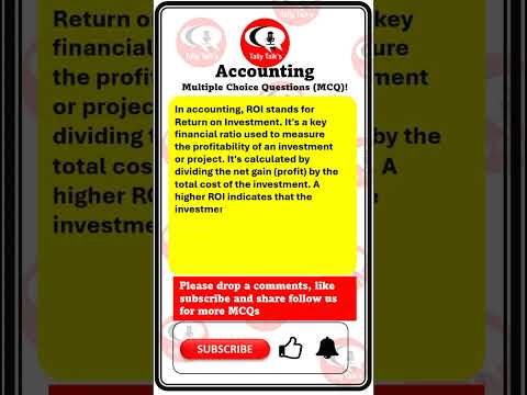 In accounting, what does ROI stand for? #TallyTalks-Hub #AccountingMCQs