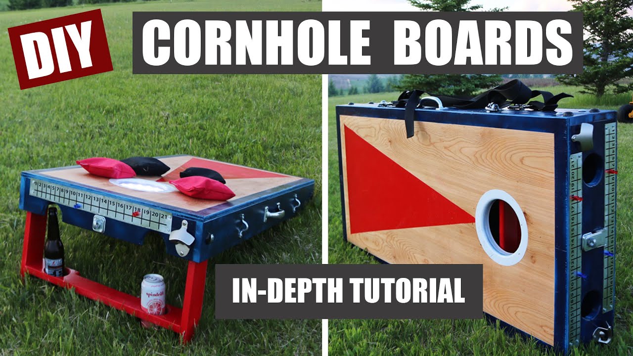 Easy DIY Cornhole Boards With Scoreboard and Cup Holders!