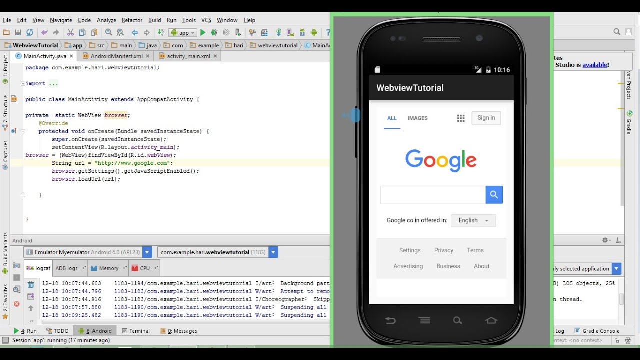 Android Studio WebView Tutorial Easy Method