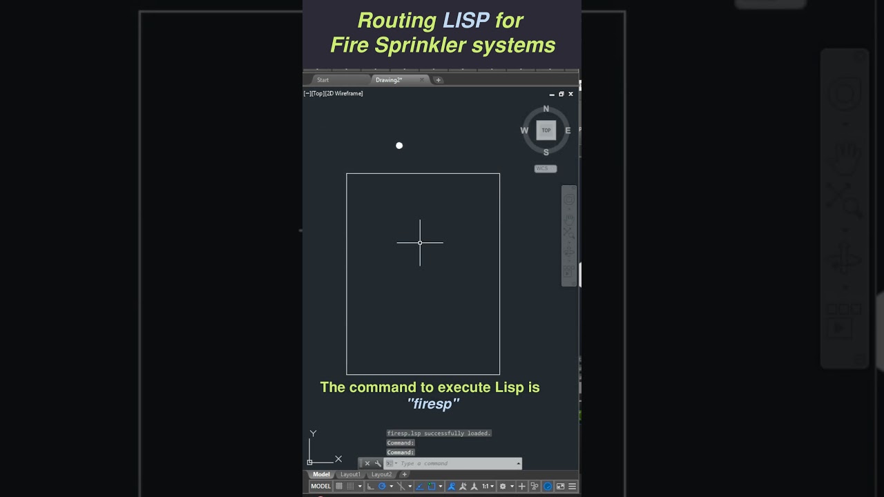 AutoCAD Fire Sprinkler Plan | #autocad #firefighting #shorts #autolisp #lisp
