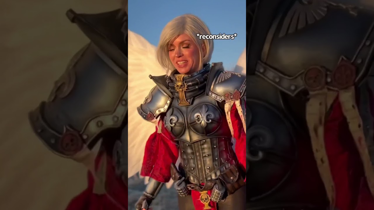 Wearing my Sister of Battle / Warhammer cosplay with ✨wings!✨