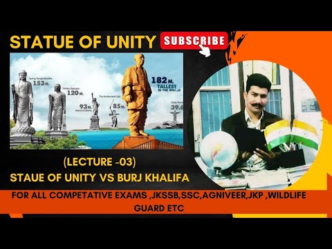Statue of Unity Lect-3 Statue of Unity , Statue Location ,Cost, Revenue and Role for Govt Exams .