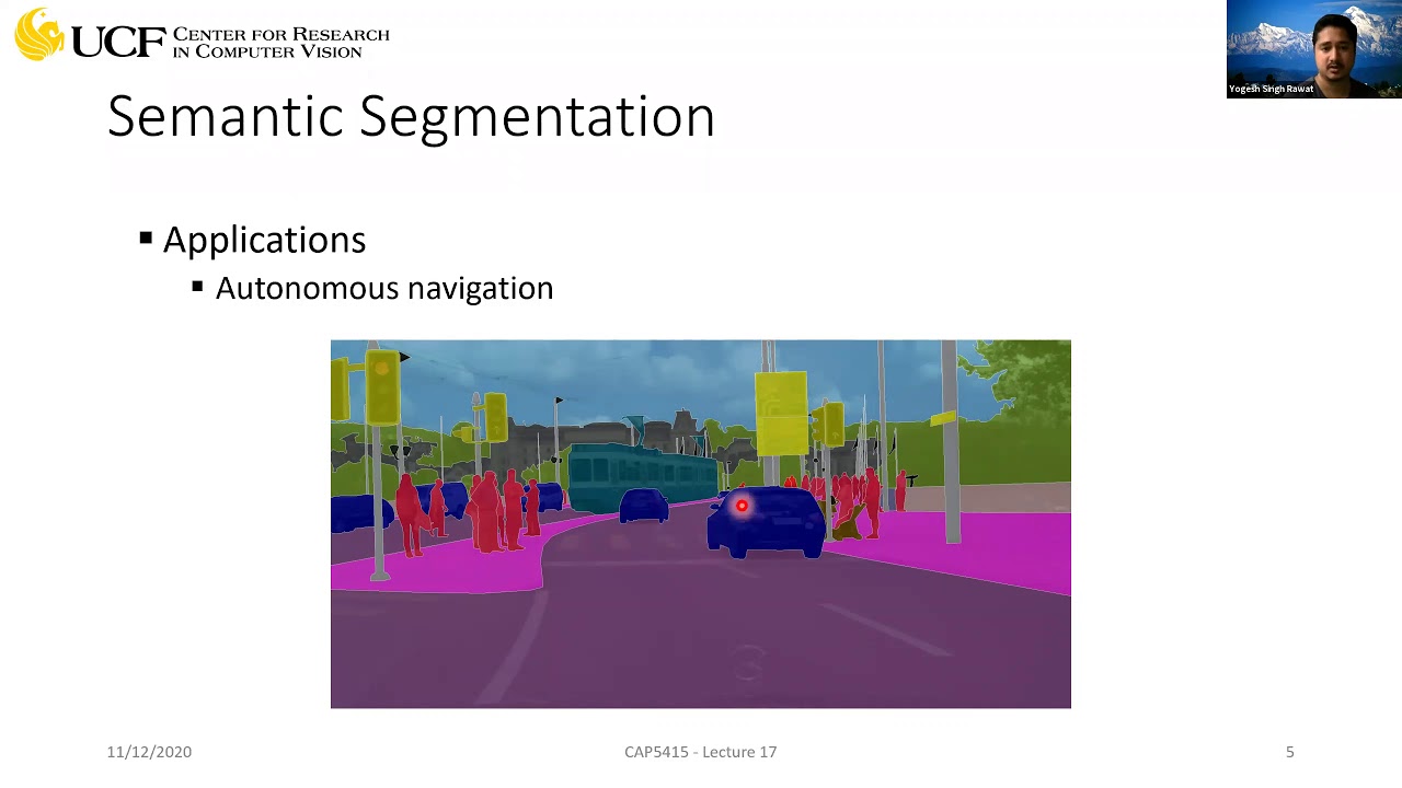 CAP5415 Lecture 17 [Semantic Segmentation Part 1] - Fall 2020
