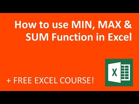 Excel MIN, MAX and SUM Function (2018)