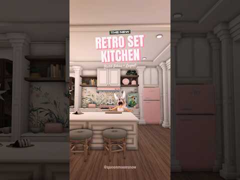 bloxburg kitchen build ideas decal & layout using new retro kitchen set from the update 💕 #bloxburg