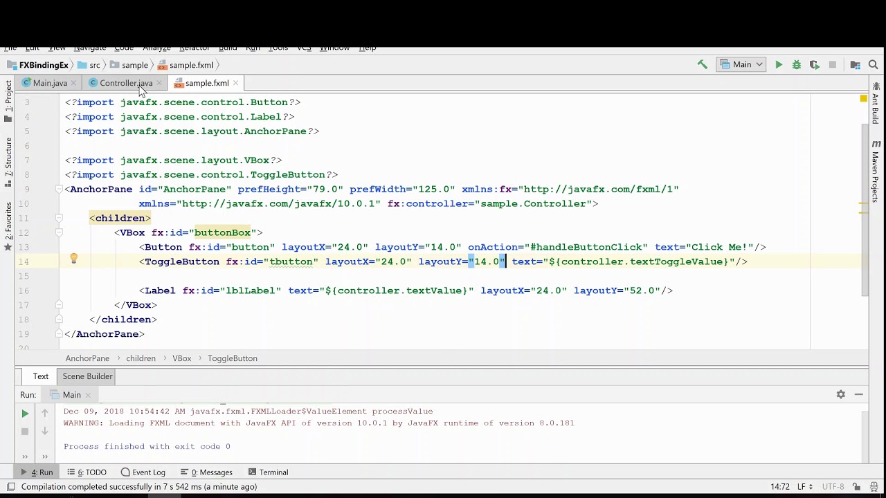 JavaFX Tutorial - Toggle Button and Checkbox Click Event Selection