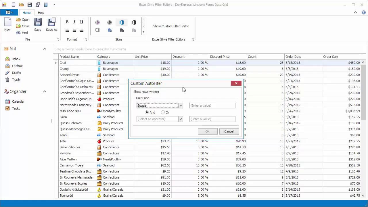 DevExpress WinForms Grid: Excel-Style Filter Editor
