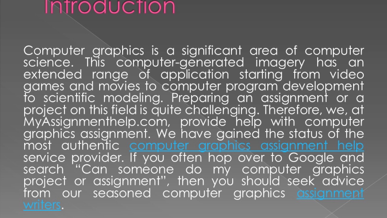 Computer Graphics Assignment Help