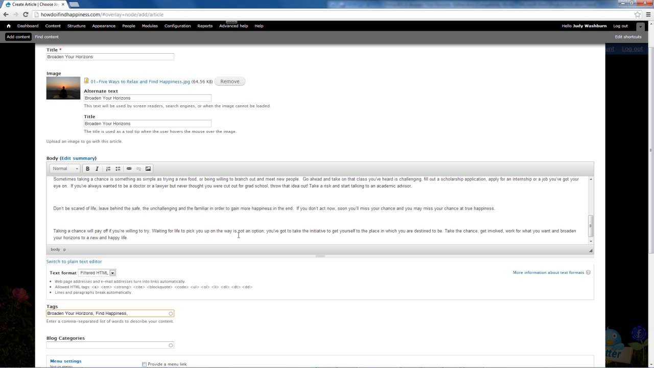 How To Add An Article Drupal 7