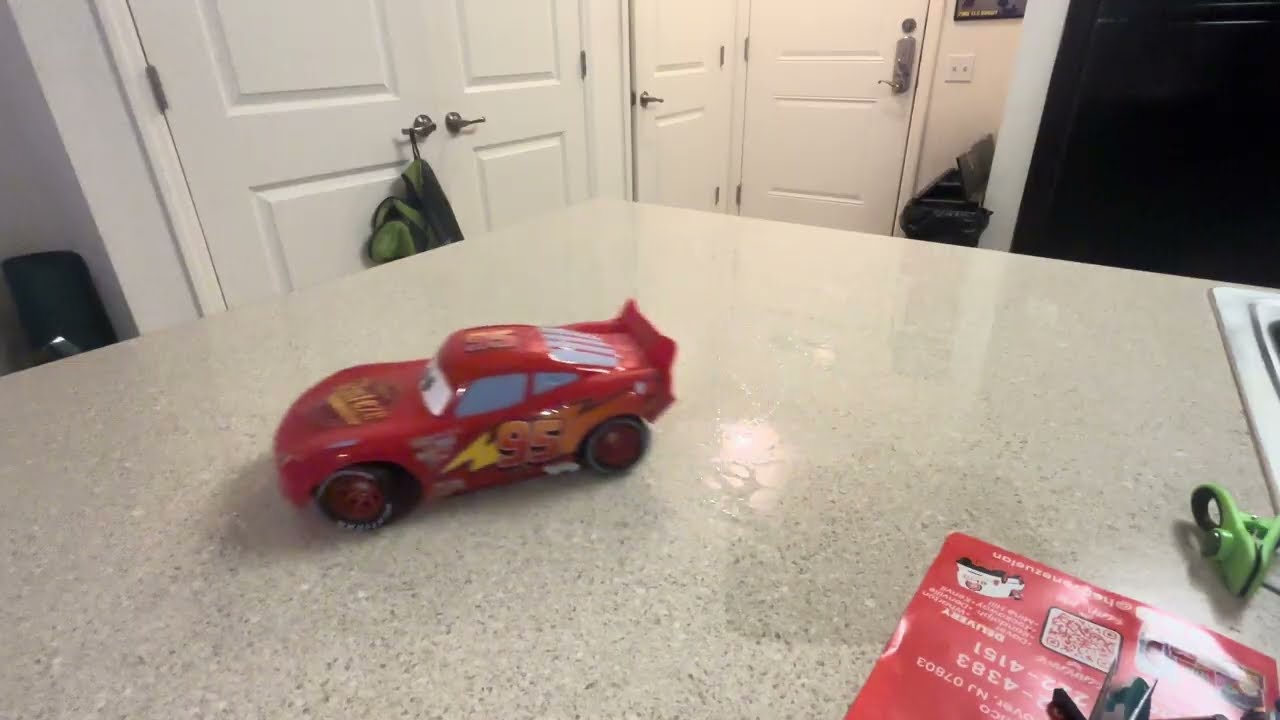 Tyco R/C Lightning McQueen drifting and skidding