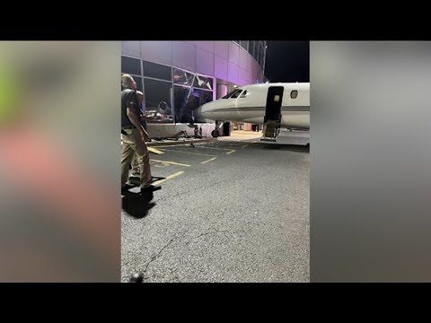 Nose of jet crashes through window of terminal at Teterboro Airport while taxiing