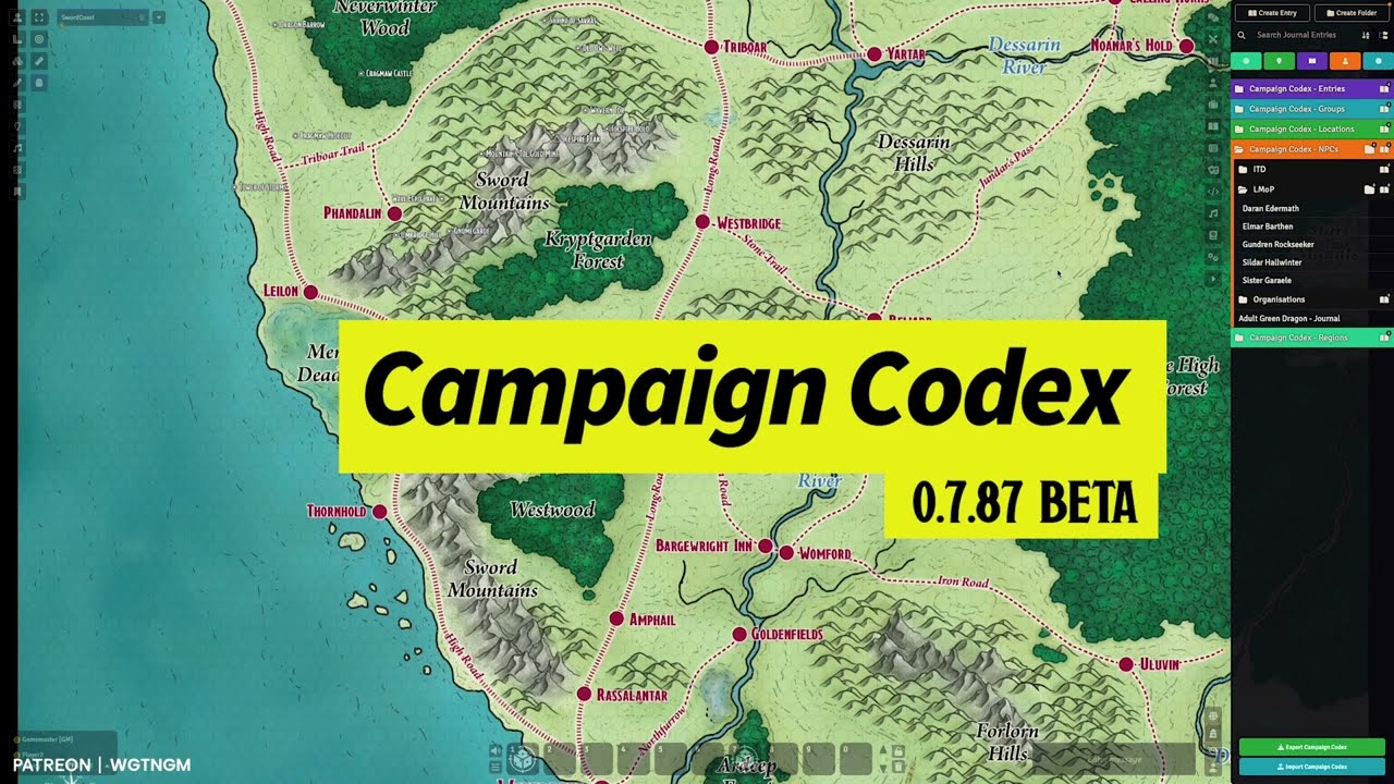 Campaign Codex 0.7.87 beta