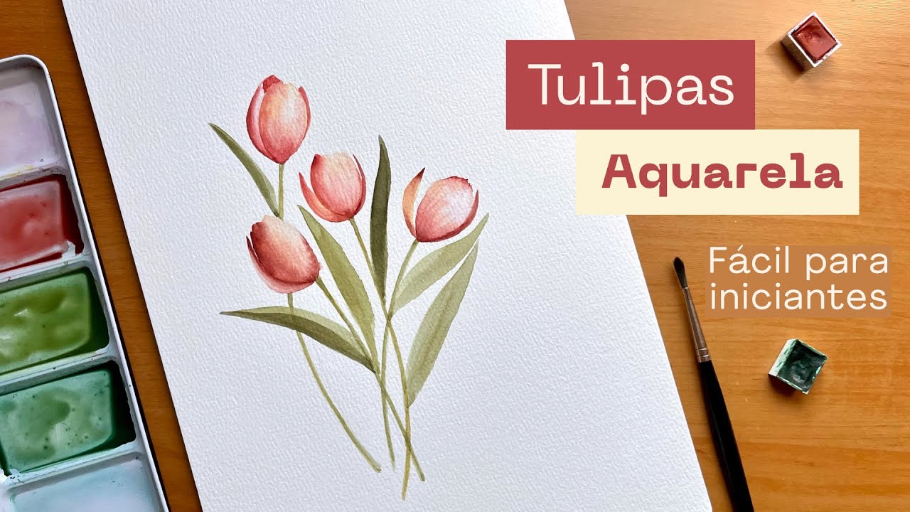 WATERCOLOR Easy Tulips for Beginners