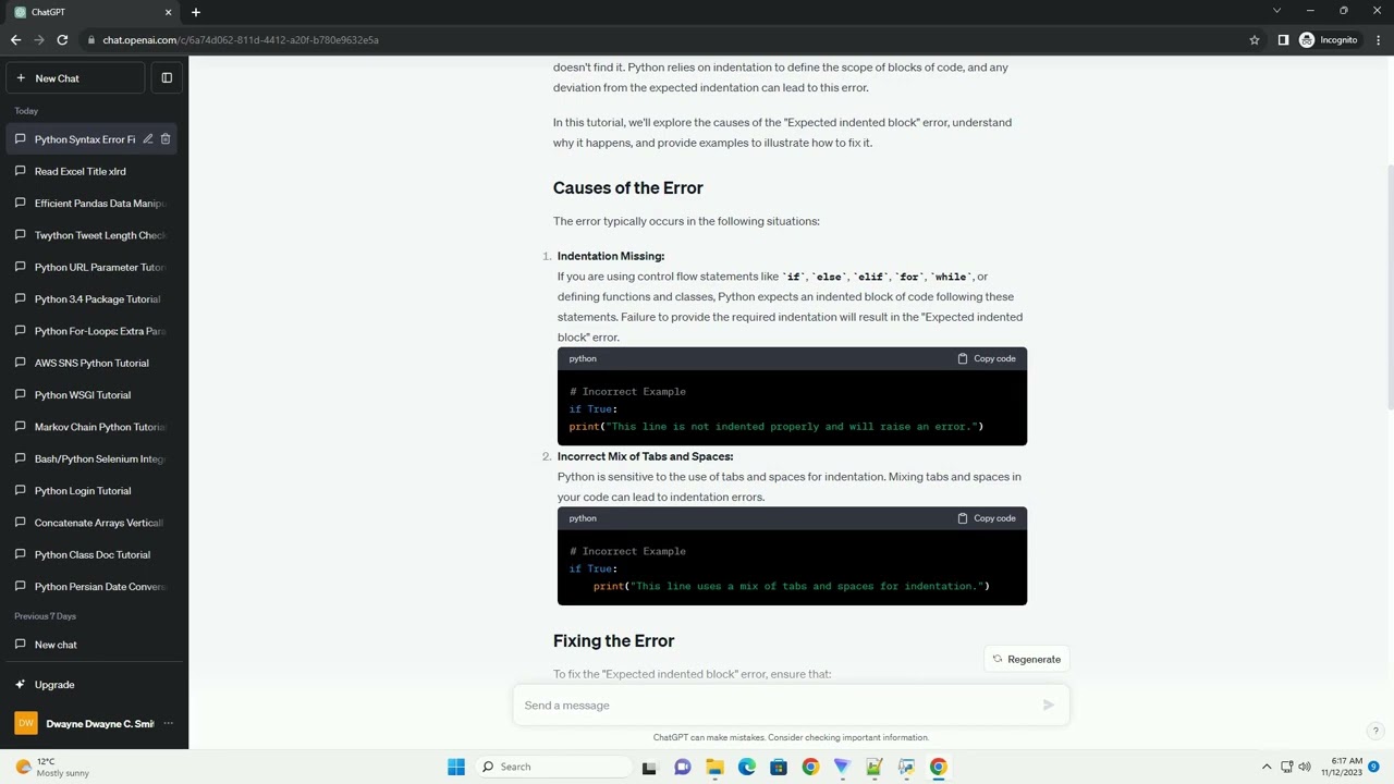 Python Syntax Error Expected indented block
