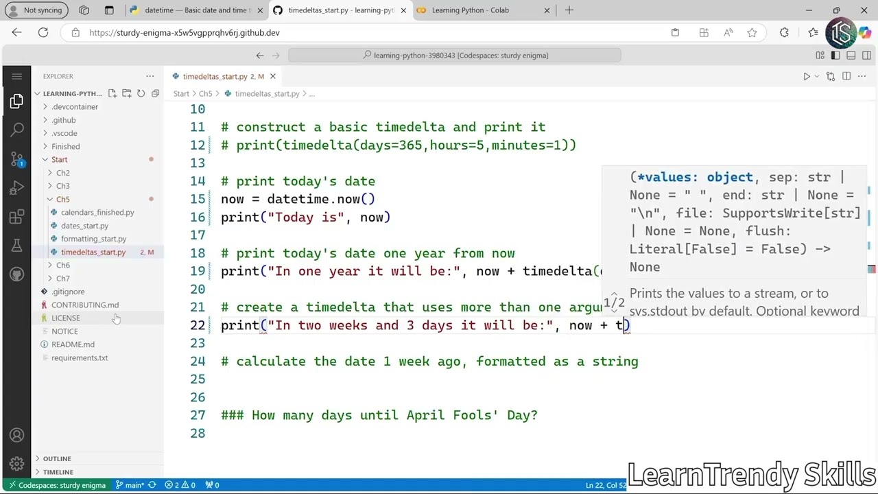 Python Using timedelta Objects | Date and Time Arithmetic in Python