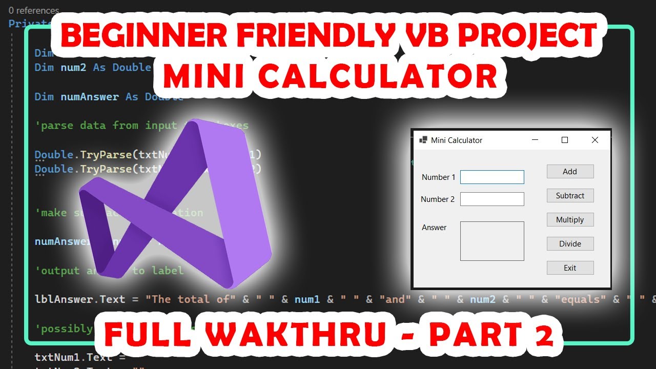Super-Simple Math App - Visual Basic Programming Project Part 2 #visualbasic #visualstudiocode